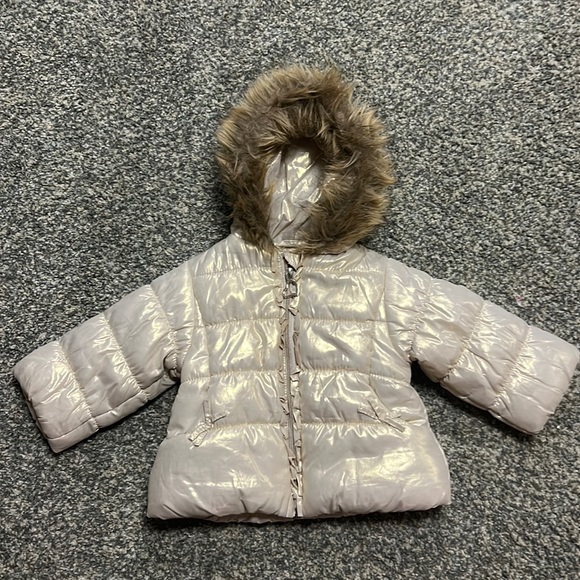 Pistachio | Jackets & Coats | Gold Iridescent Winter Coat | Poshmark